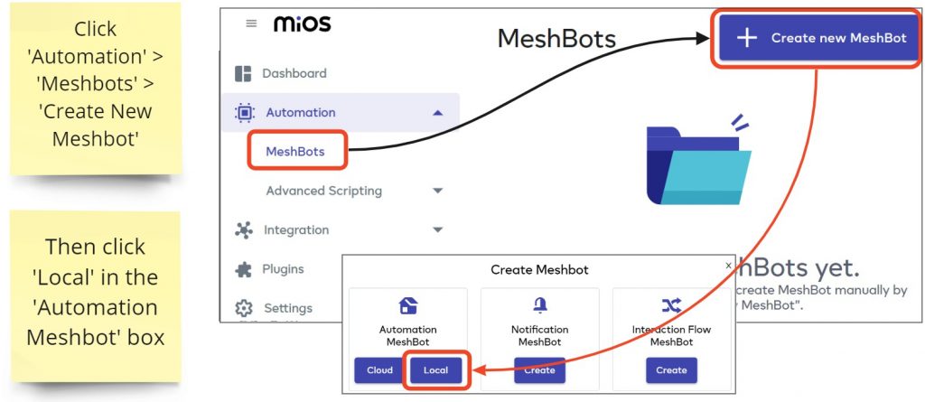 Create your first Meshbot (tutorial) - help.mios.com
