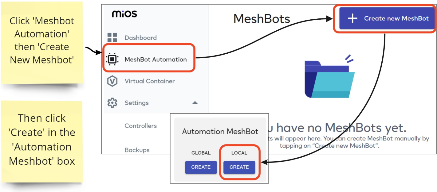 Create your first Meshbot (tutorial) - help.mios.com