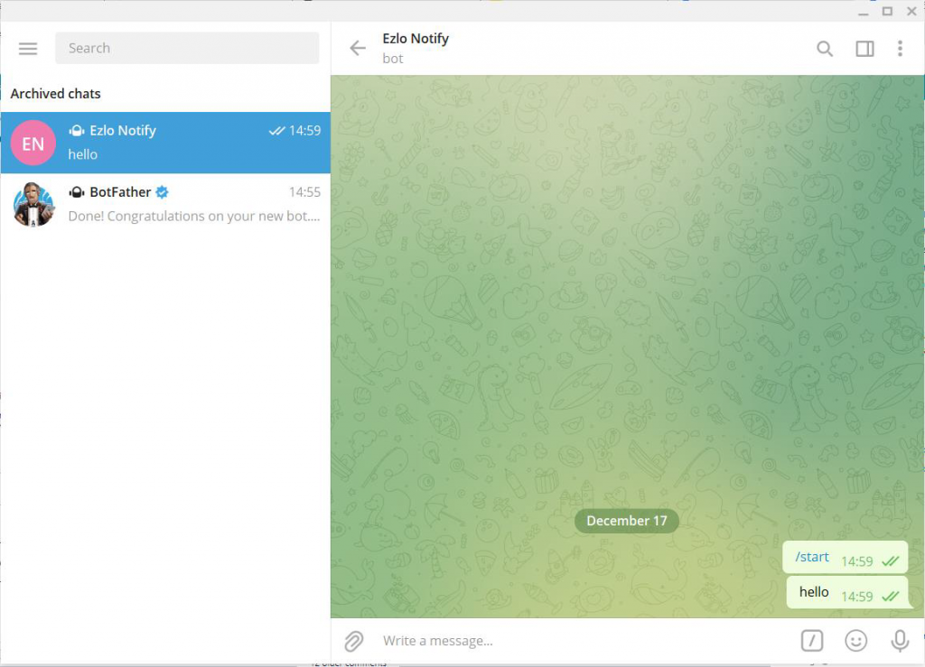 Telegram http meshbot - help.mios.com